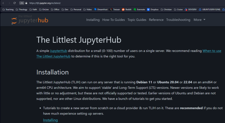 The Little JupyterHub (TLJH) Configuration Guide – Simon Rundell | Resources for working at the ...